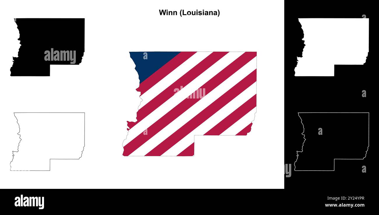 Winn Parish (Louisiana) outline map set Stock Vector Image & Art - Alamy