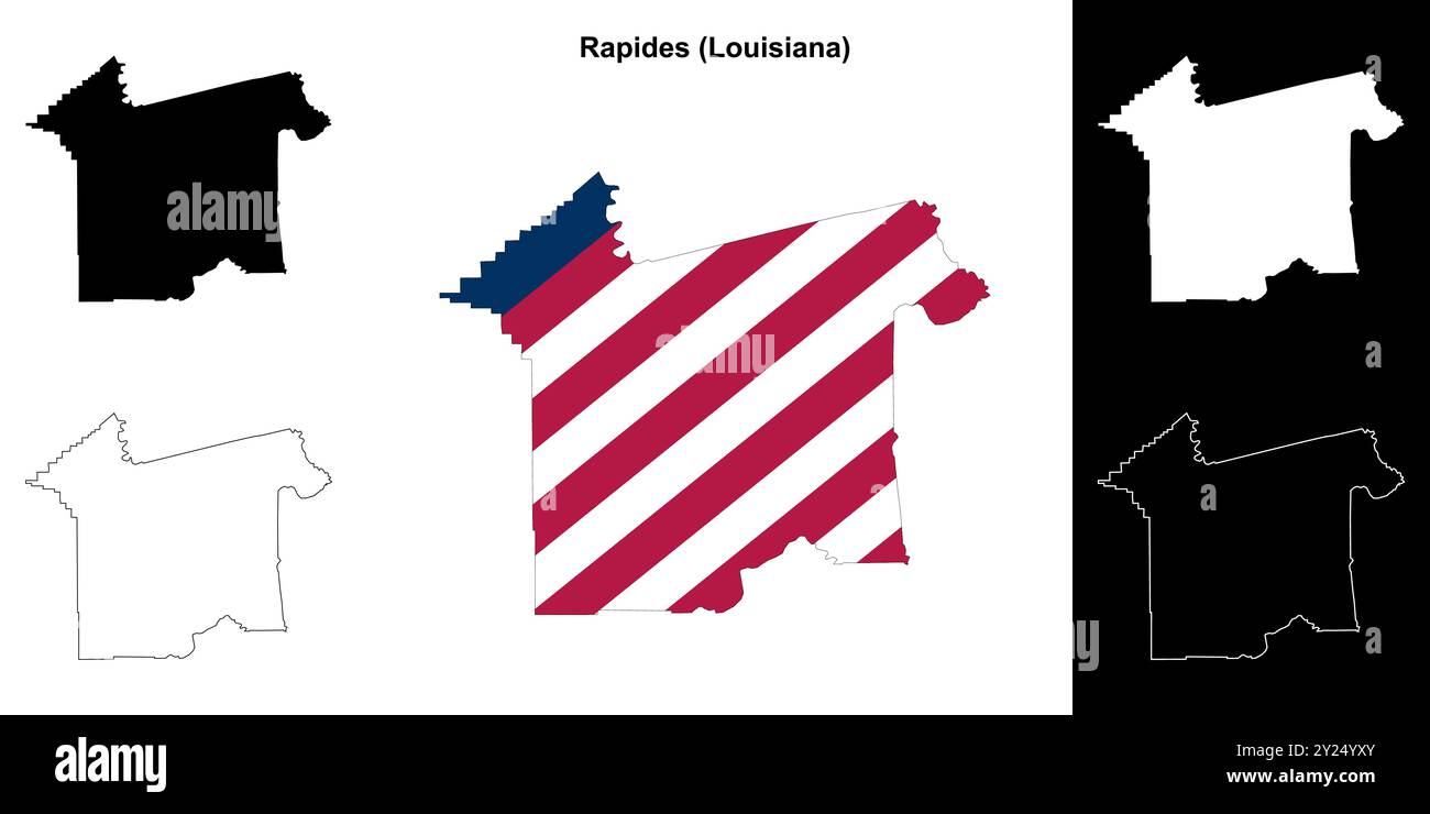 Rapides Parish (Louisiana) outline map set Stock Vector Image & Art - Alamy