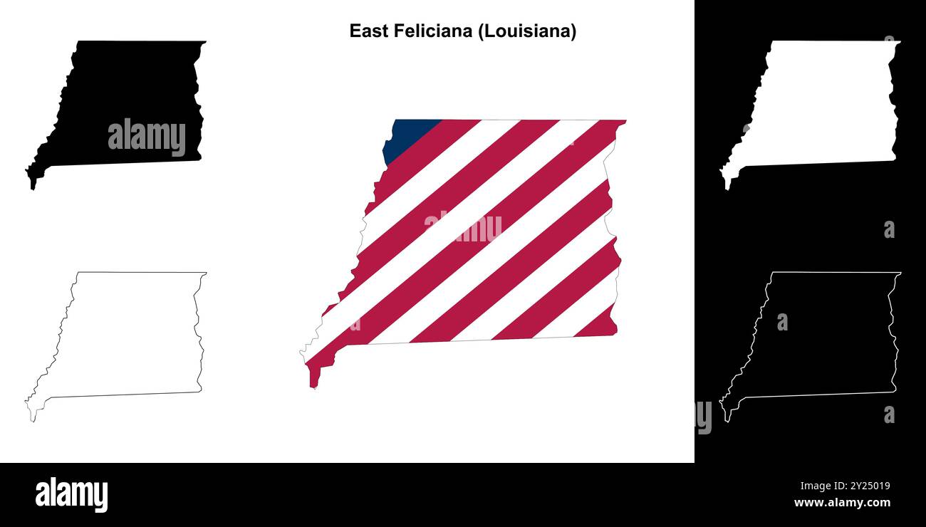 East Feliciana Parish (Louisiana) outline map set Stock Vector Image ...