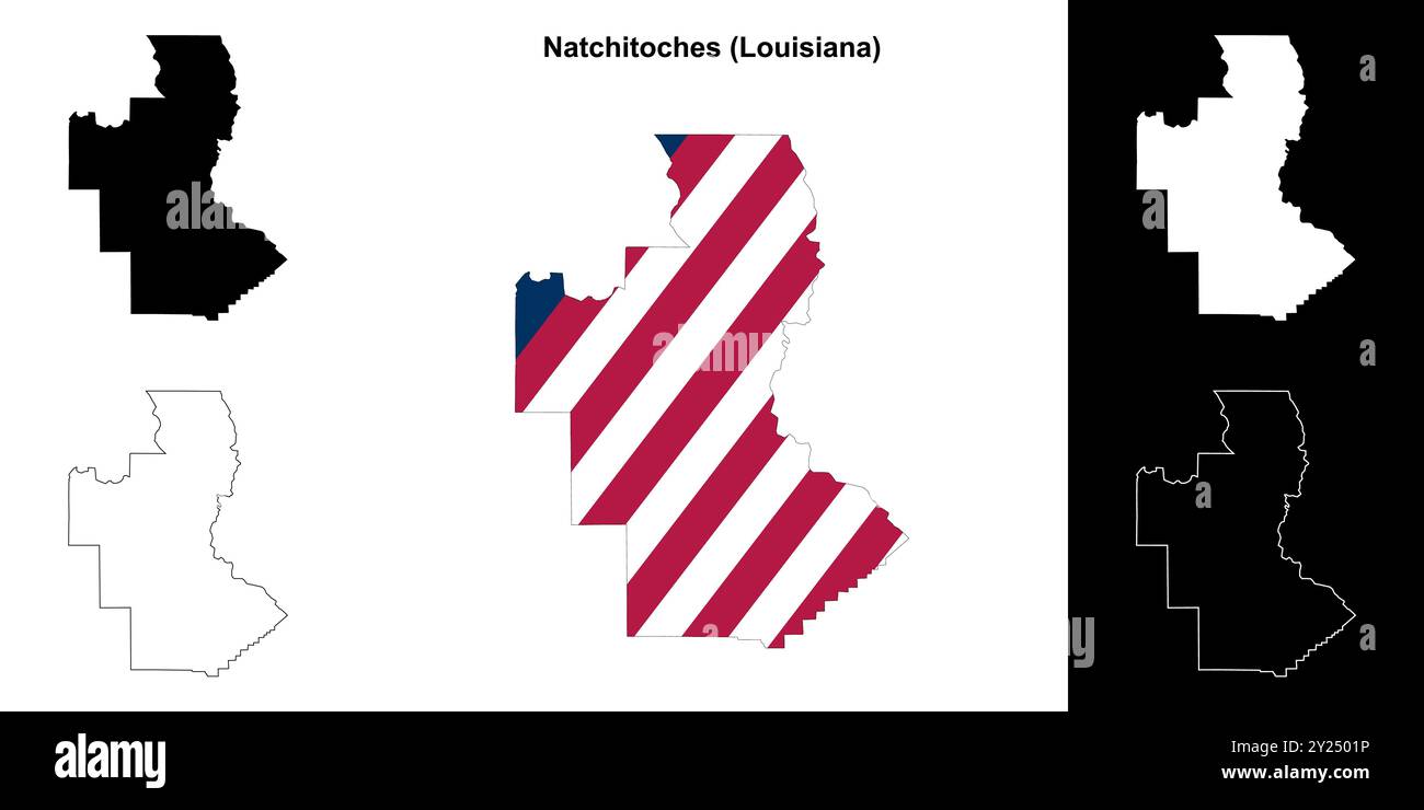 Natchitoches vector outline map hi-res stock photography and images - Alamy