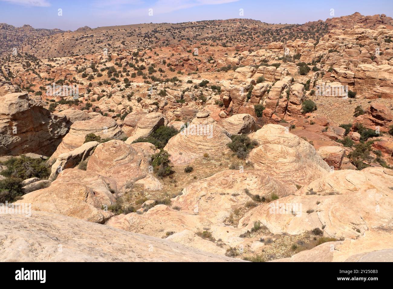 Typical landscape and rock forms in the Dana Biosphere Nature Reserve ...