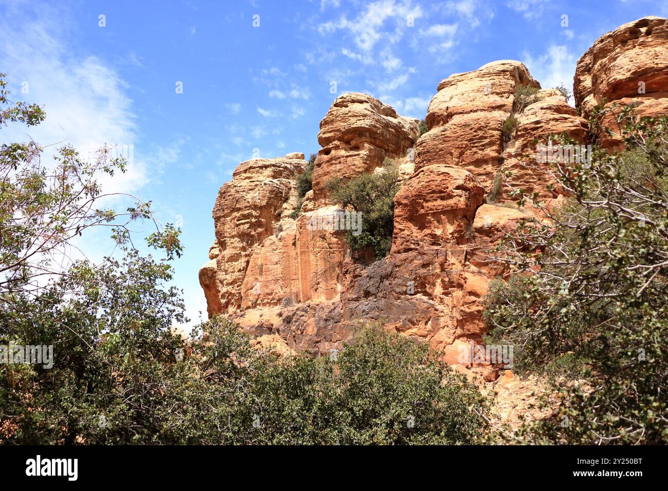 Typical landscape and rock forms in the Dana Biosphere Nature Reserve ...