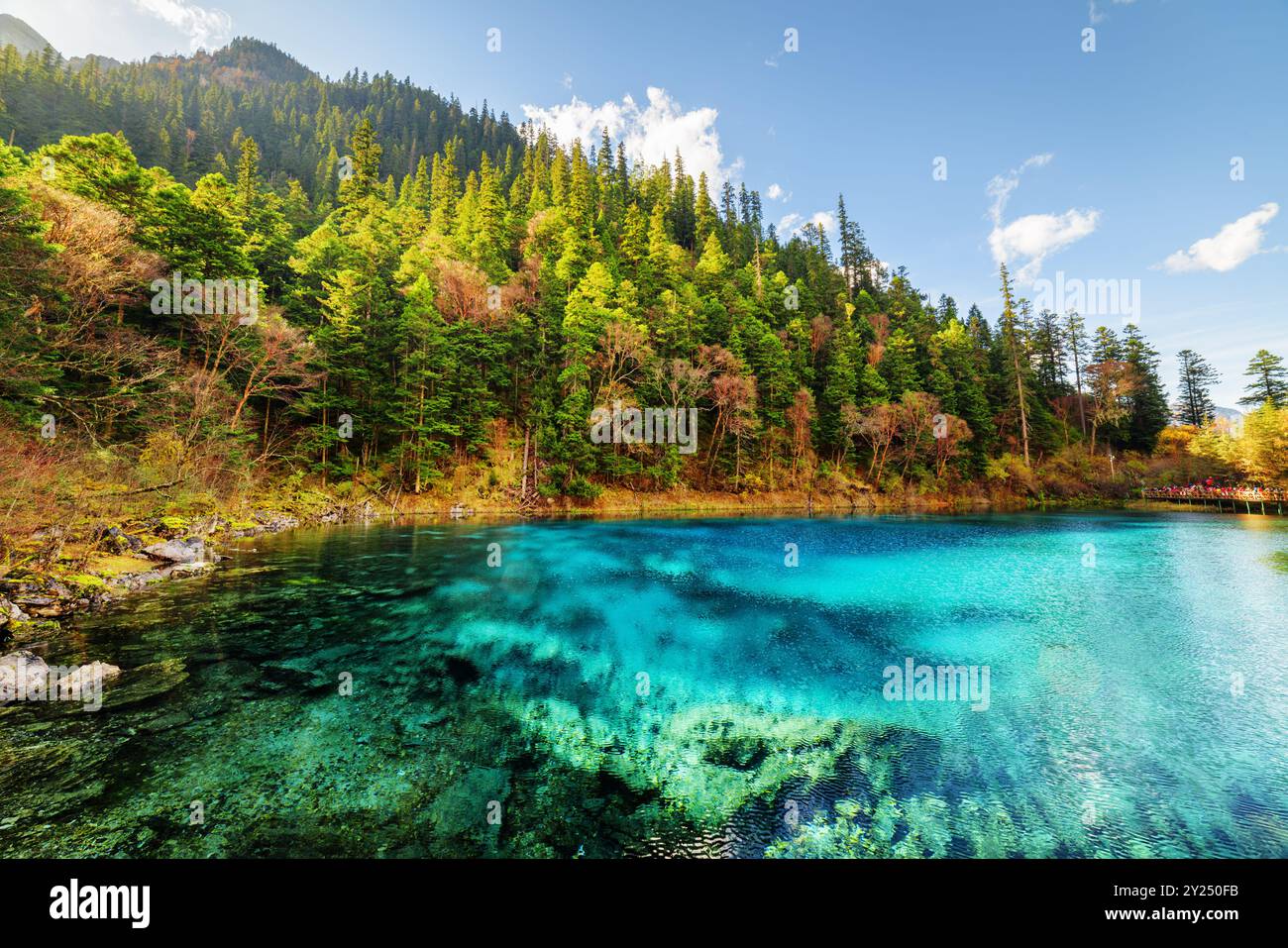 The Five Coloured Pool (the Colorful Pond) with azure water Stock Photo ...
