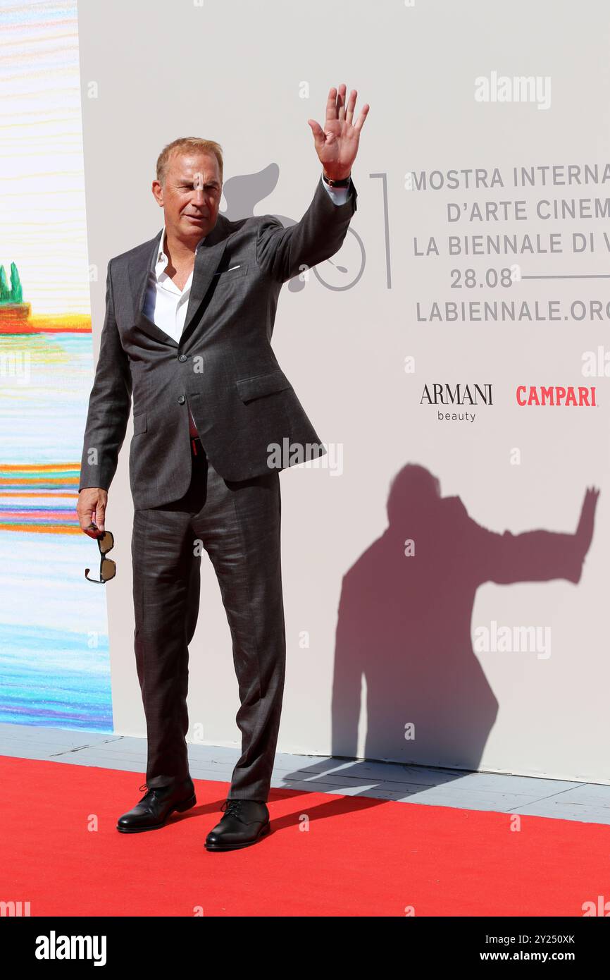 Italy, Lido di Venezia, September 07, 2024: Kevin Costner attends the ...