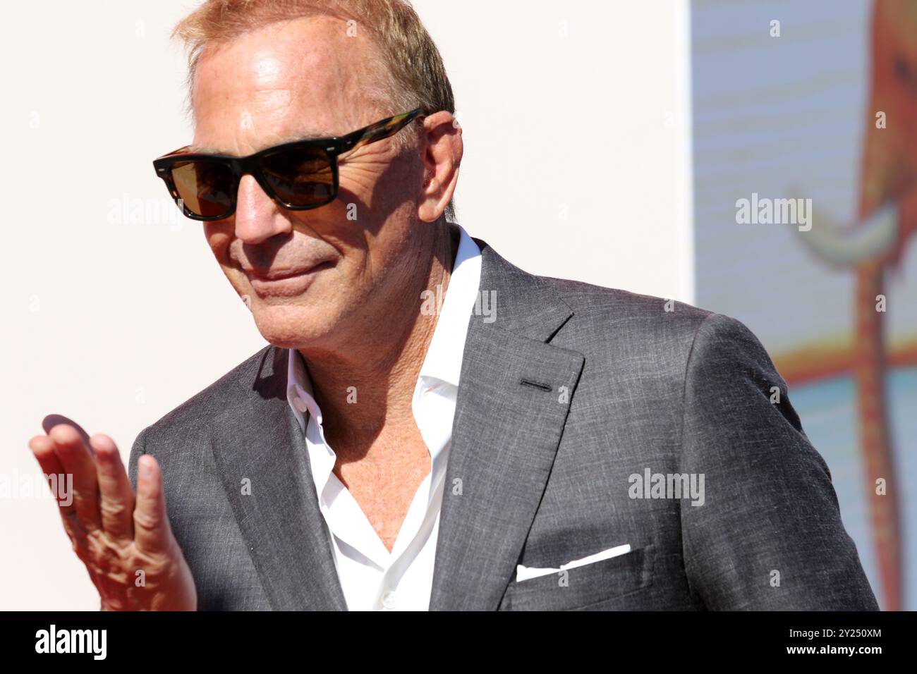 Italy, Lido di Venezia, September 07, 2024: Kevin Costner attends the ...