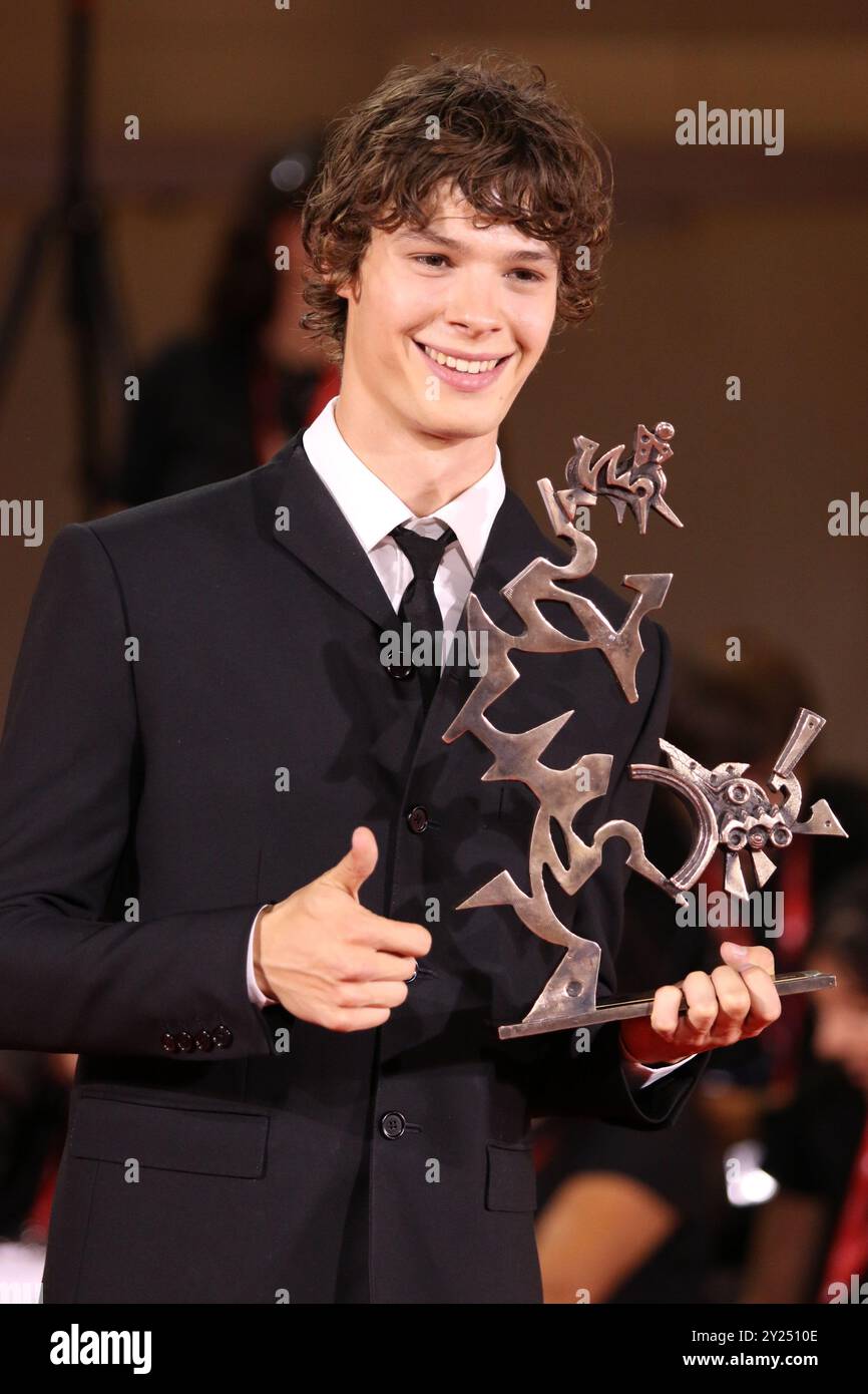 Italy, Lido di Venezia, September 07, 2024: Paul Kircher poses with the ...