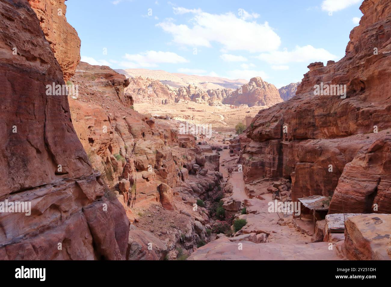 footpath in the rock along Ad-Deir Trail Monastery Route in the ...
