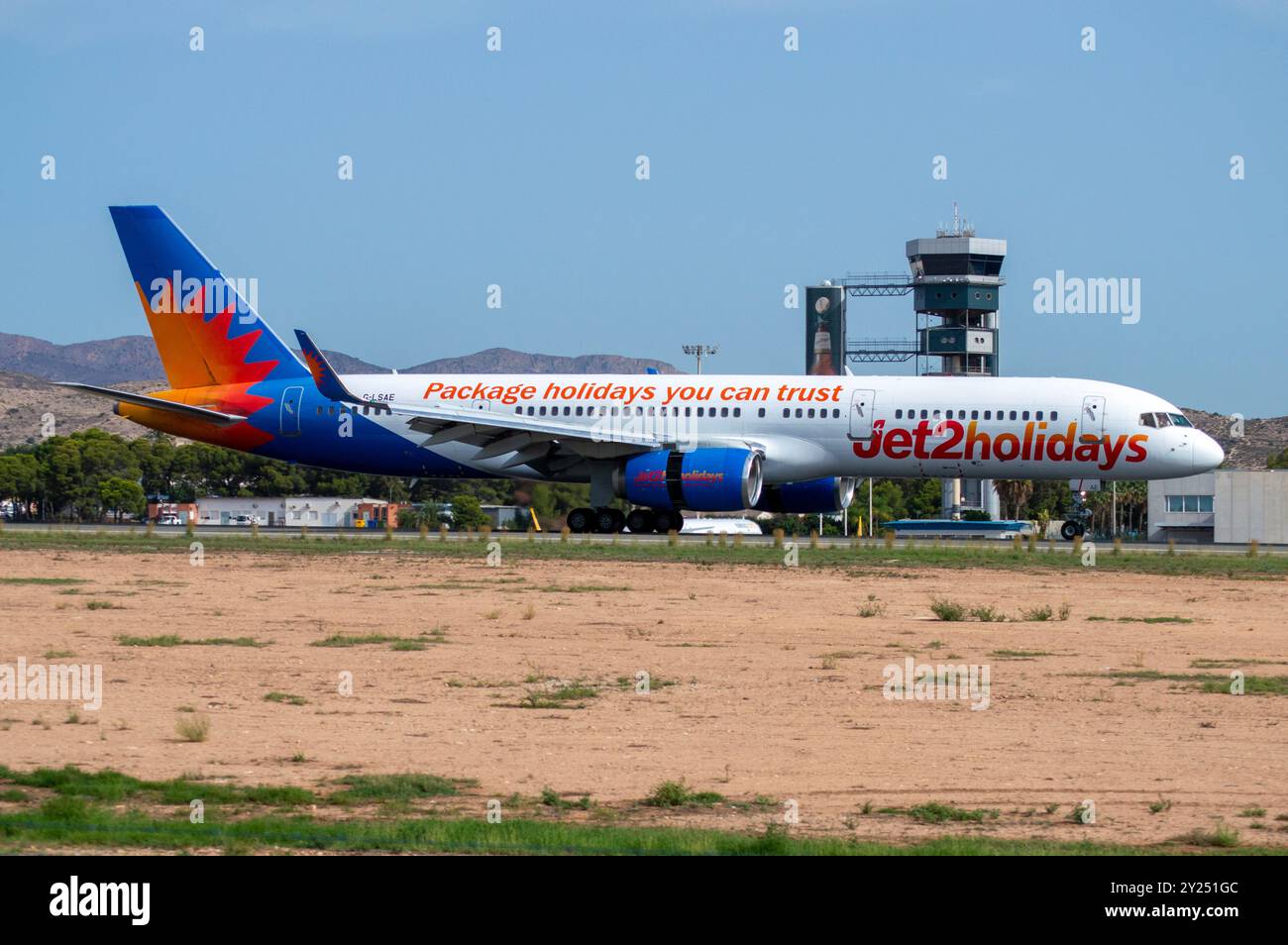 Boeing 757 airliner of the Jet2 airline at Alicante airport Stock Photo ...