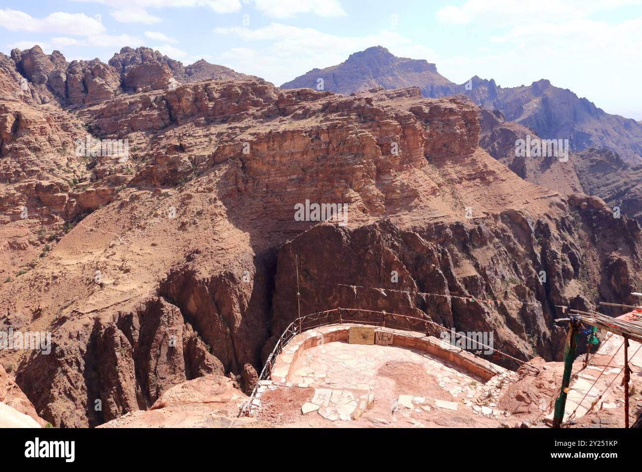 Scenic landscape view from the Ad-Deir Trail Monastery Route in the ...