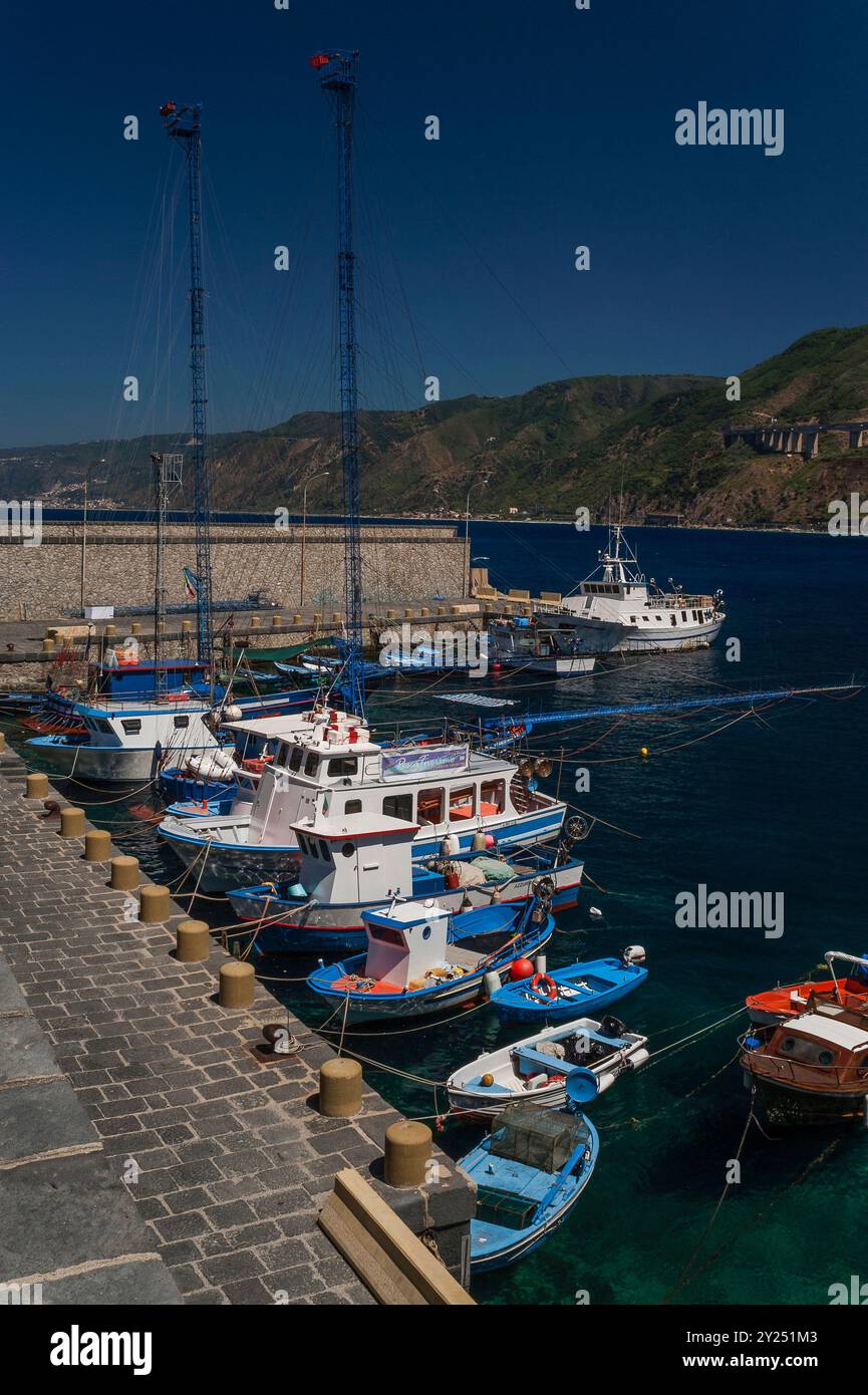 Summer in Scilla, a town in Calabria, Italy, that overlooks the ...