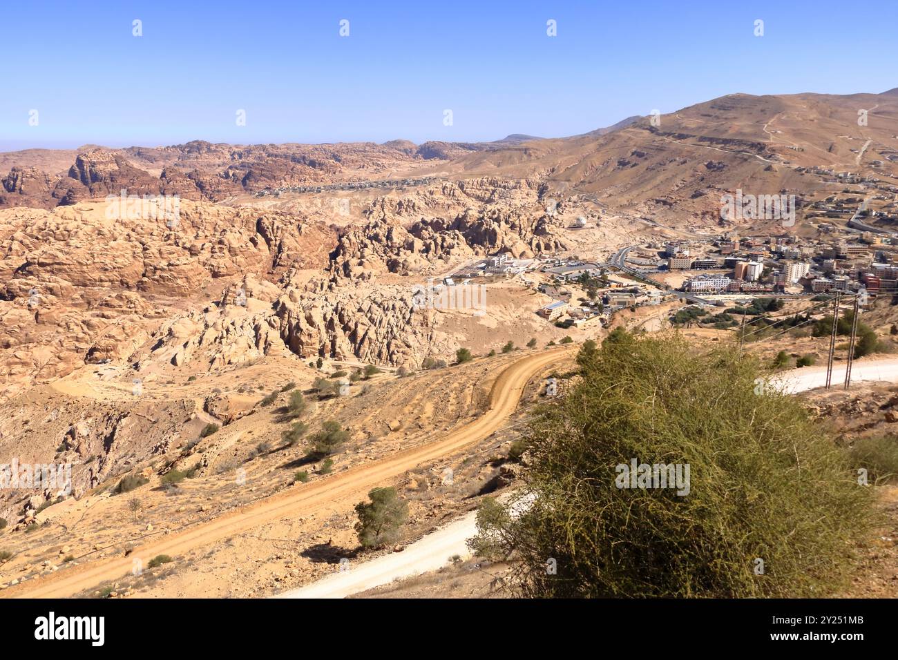 the Panoramic aerial view over Petra, one of the new Seven Wonders of ...