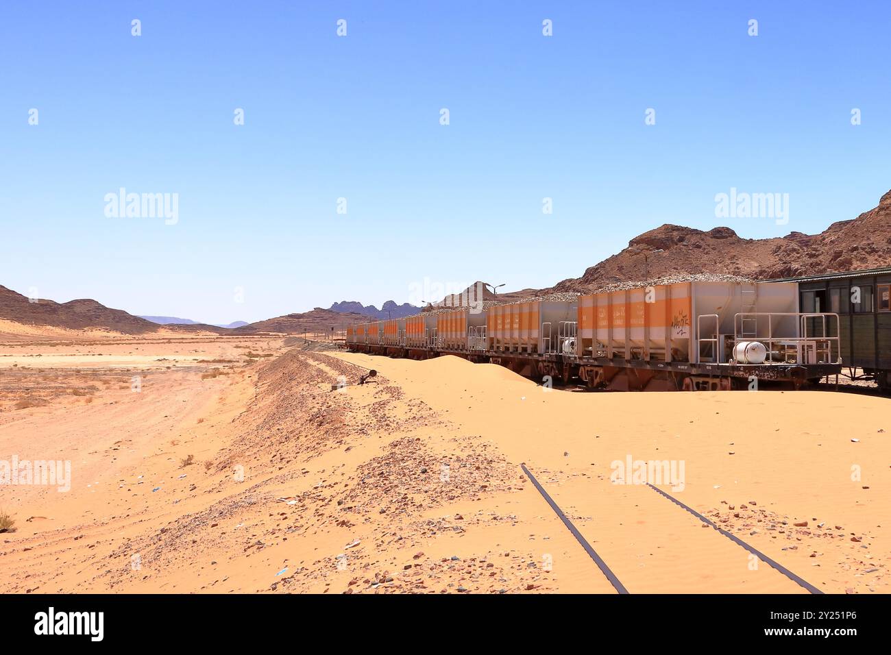 Locomotive train in Wadi Rum desert in Jordan Stock Photo - Alamy