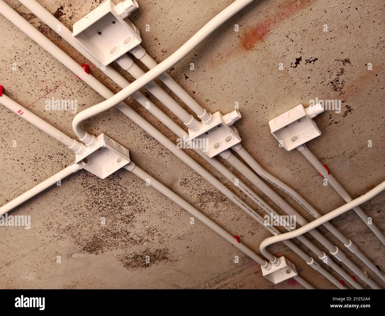 The electrical wiring at the construction site is completed and ...