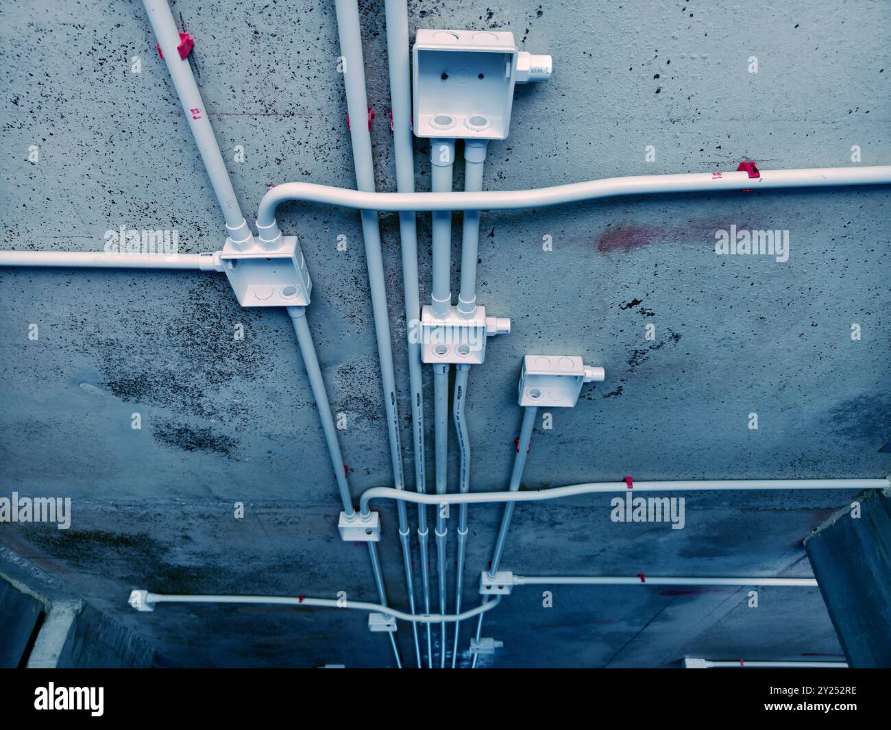 The electrical wiring at the construction site is completed and ...
