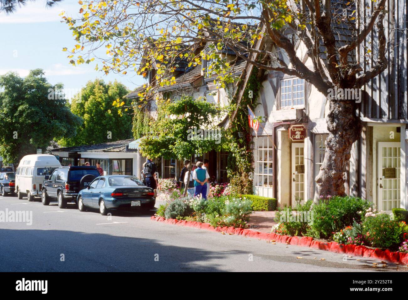 Shopping street in town centre in 1996, Carmel, California, USA Stock ...