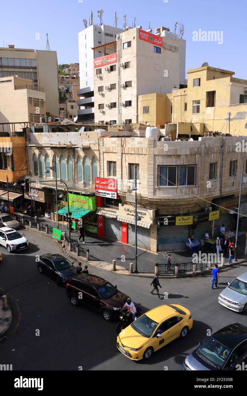 Amman in Jordan - May 18 2024: Cars in the oldtown on the busy Al ...