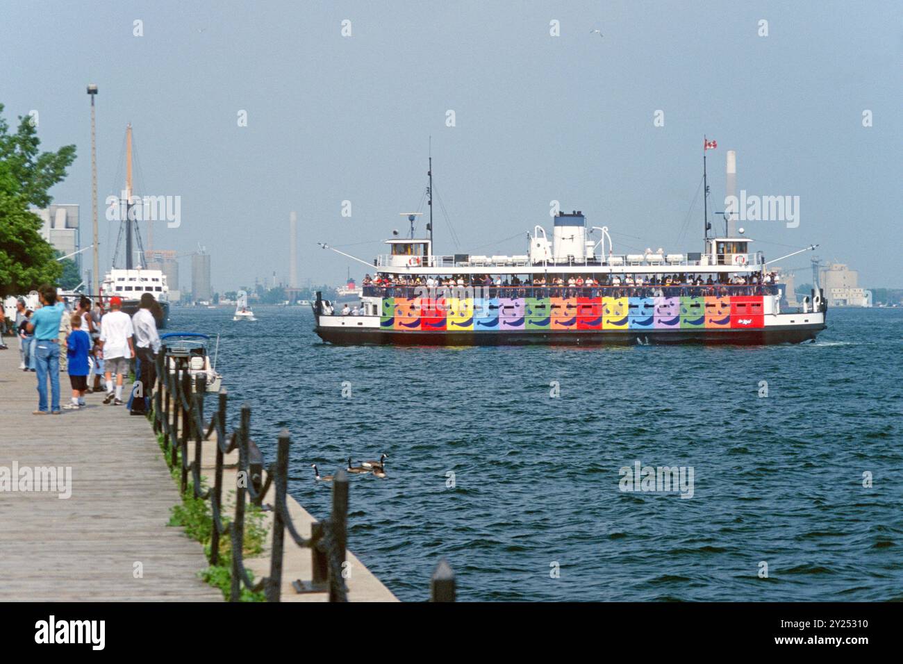 Cruise boat on Lake Ontario in 1999, Toronto, Ontario, Canada Stock ...