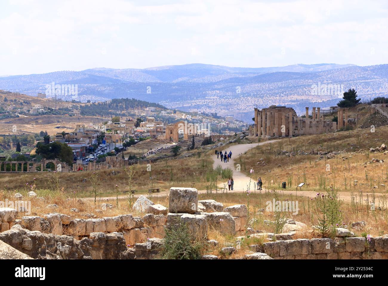 Jerash in Jordan - May 07 2024: Roman ruins in the Jordanian city of ...