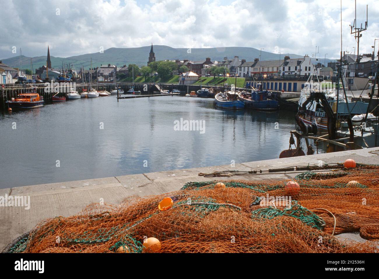 The harbour front in 1996 Girvan, South Ayrshire, Scotland Stock Photo ...