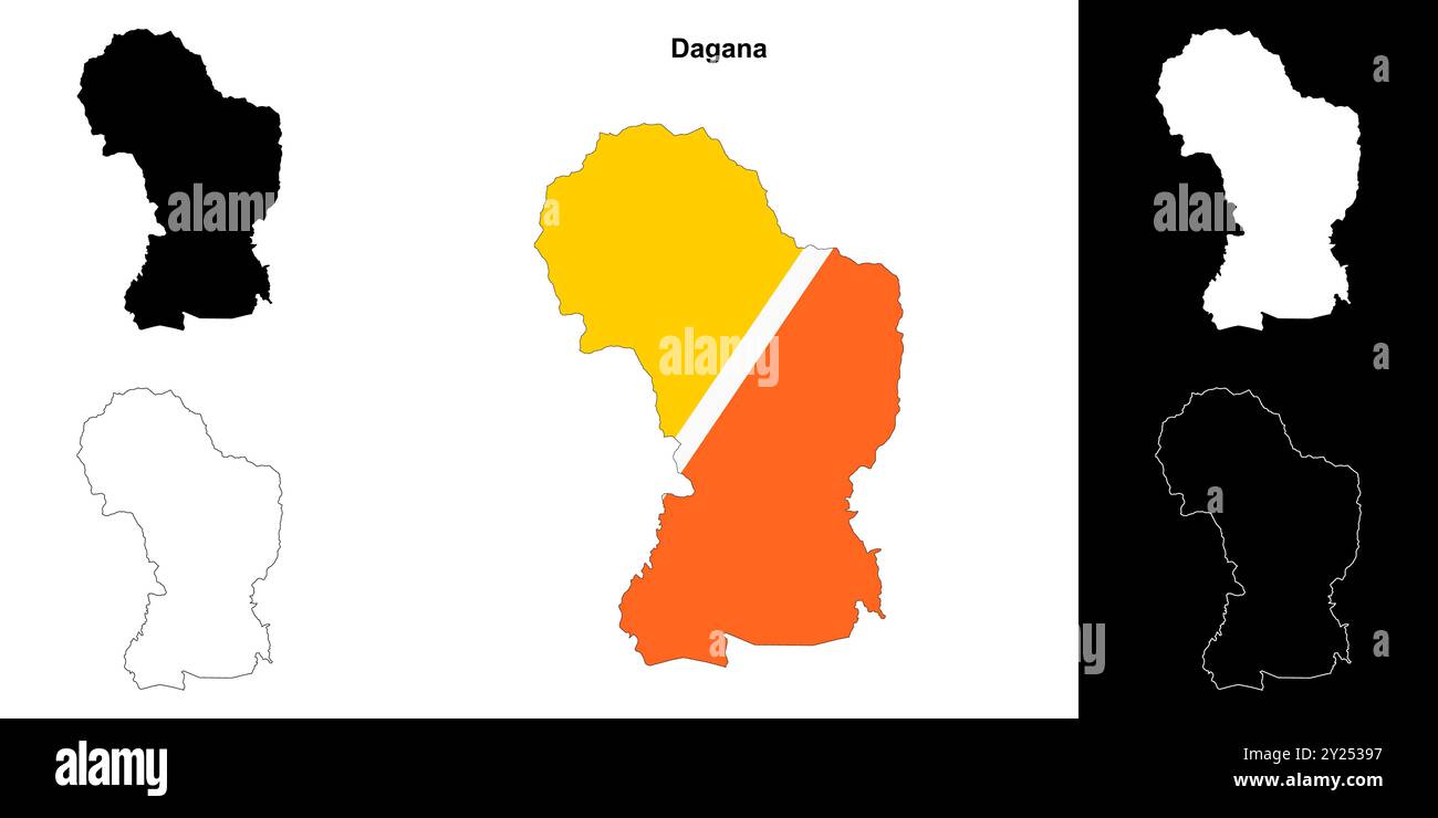 Dagana district outline map set Stock Vector Image & Art - Alamy