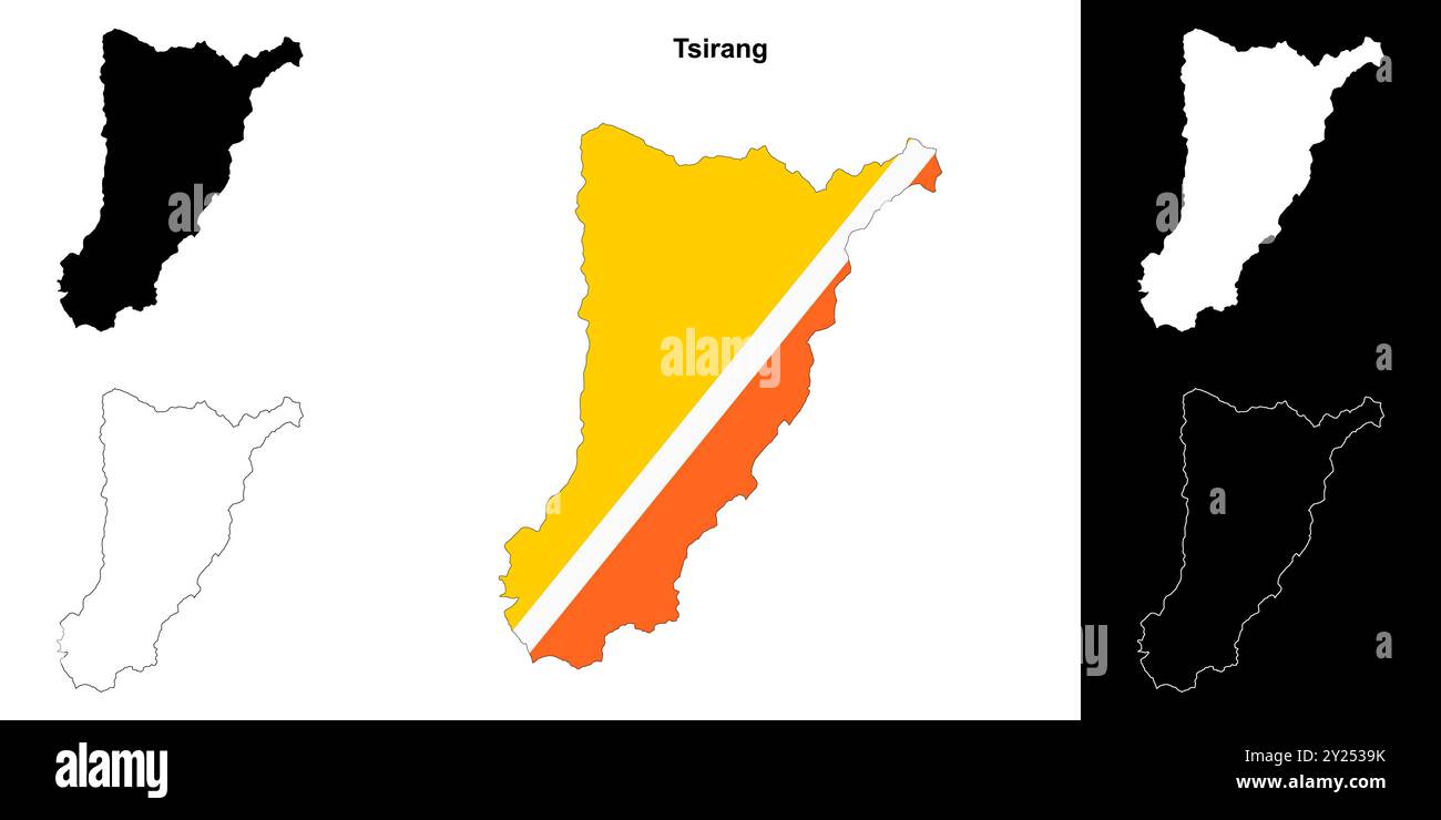 Tsirang outline map hi-res stock photography and images - Alamy