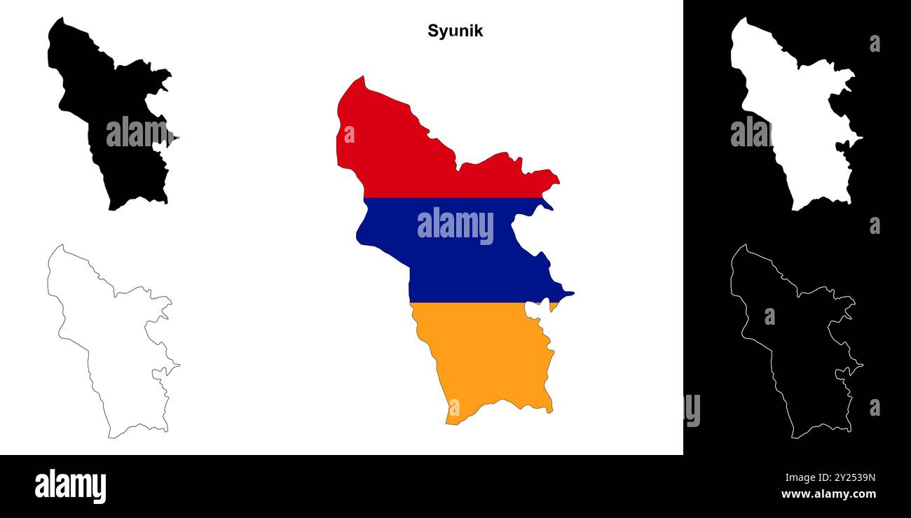 Syunik province outline map set Stock Vector Image & Art - Alamy