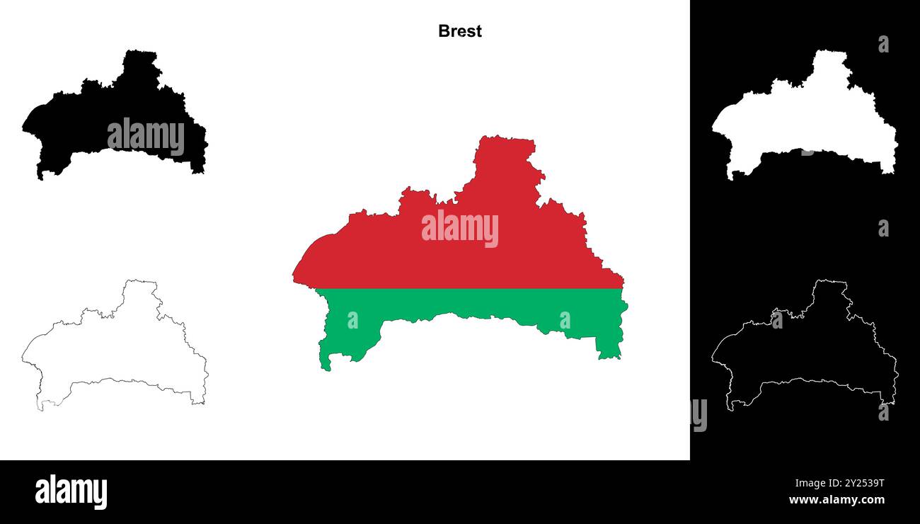 Brest region outline map set Stock Vector Image & Art - Alamy