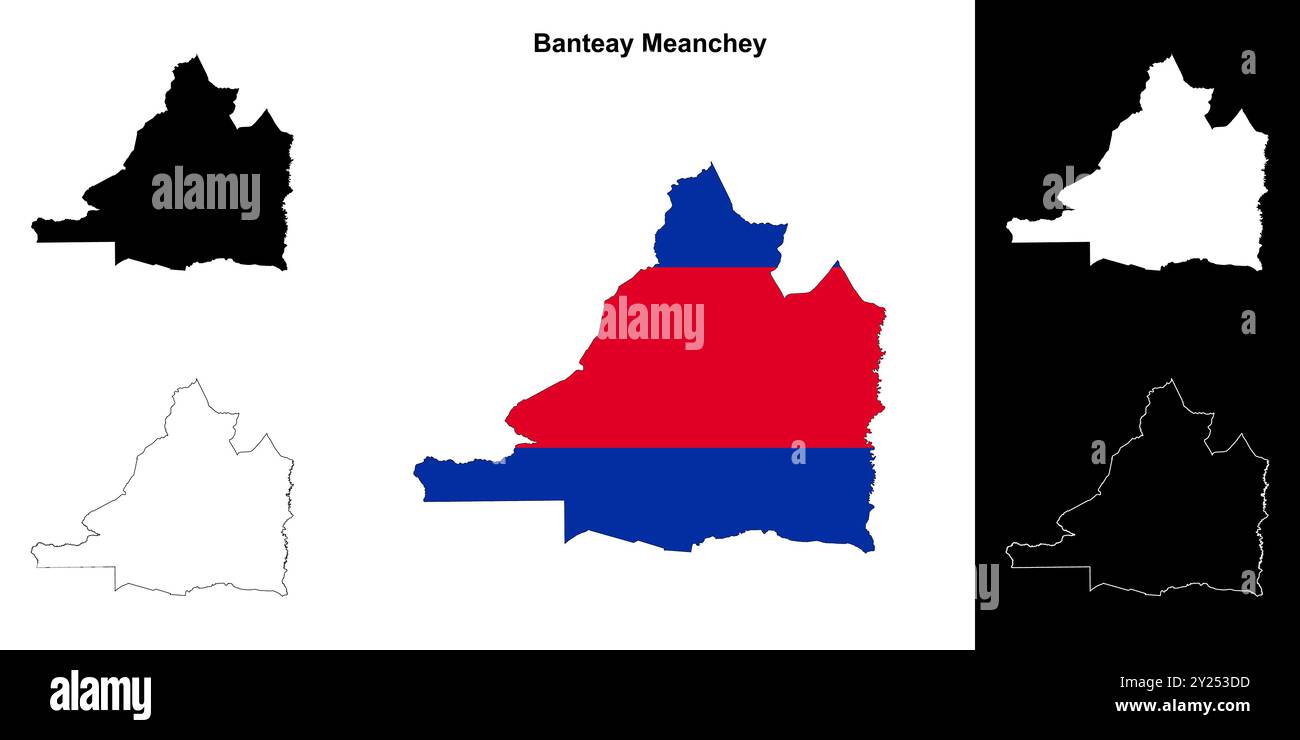 Banteay Meanchey province outline map set Stock Vector Image & Art - Alamy