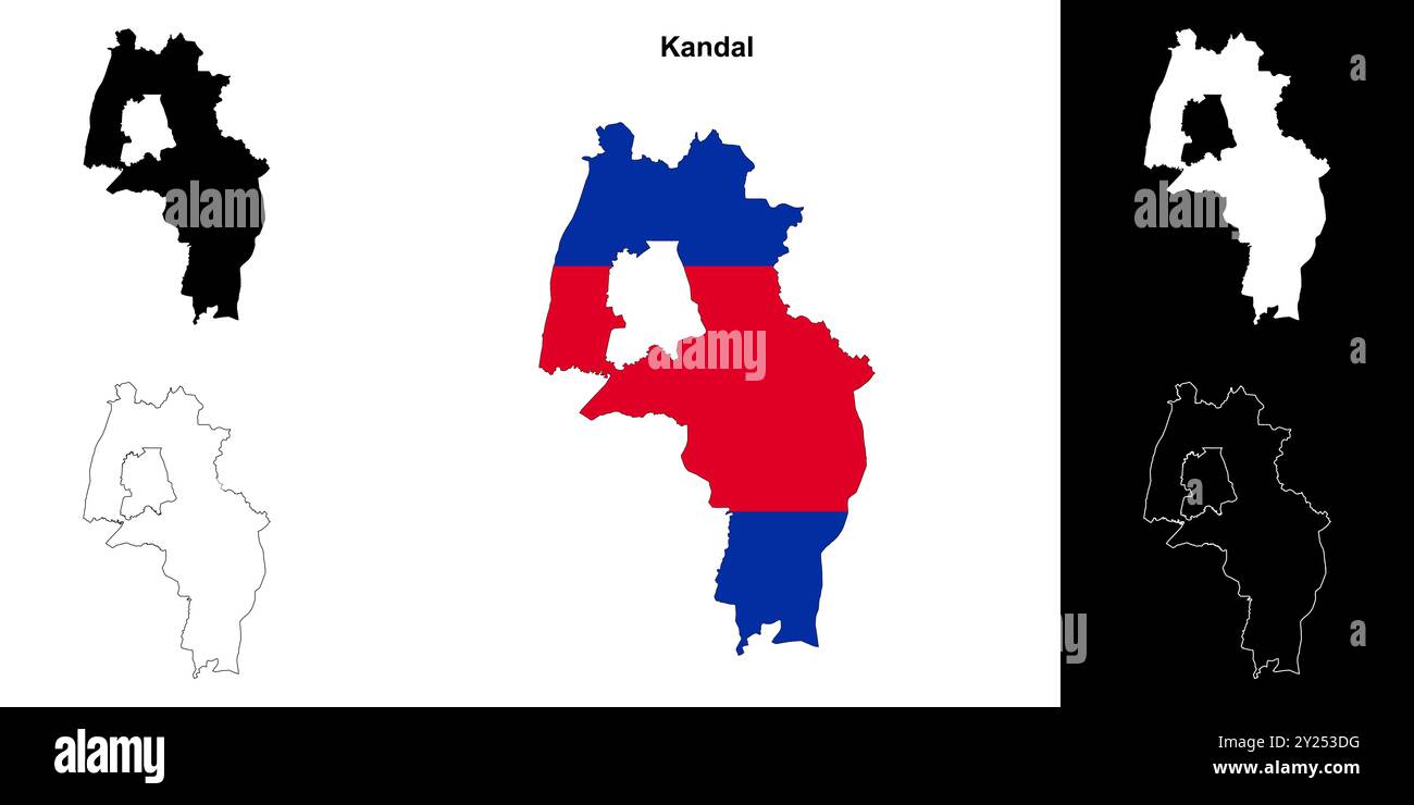 Kandal province outline map set Stock Vector Image & Art - Alamy