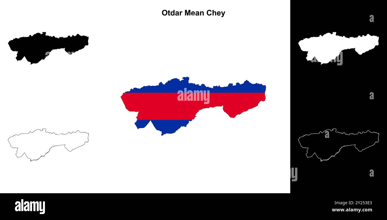 Otdar mean chey silhouette map hi-res stock photography and images - Alamy