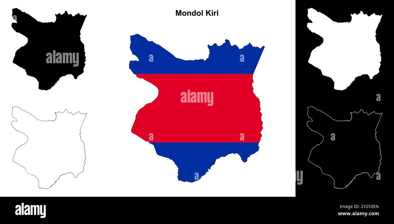 Mondol Kiri province outline map set Stock Vector Image & Art - Alamy