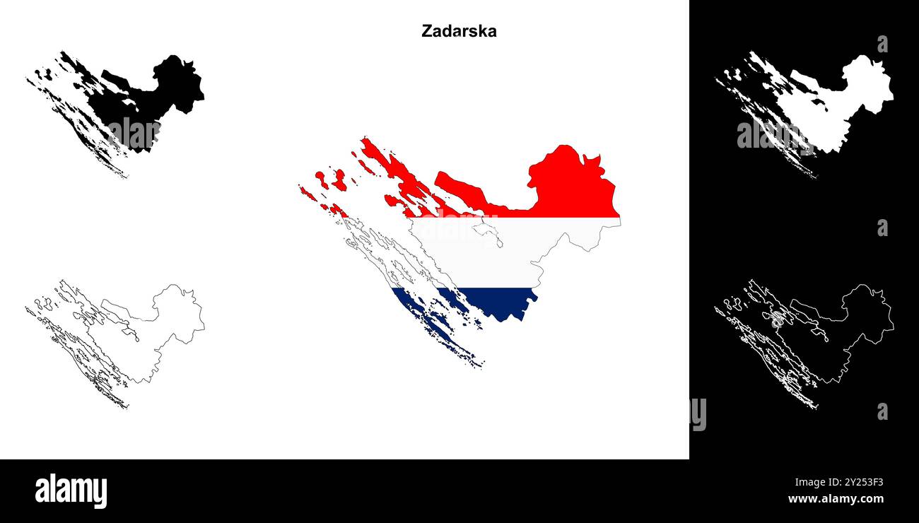 Zadarska county outline map set Stock Vector Image & Art - Alamy