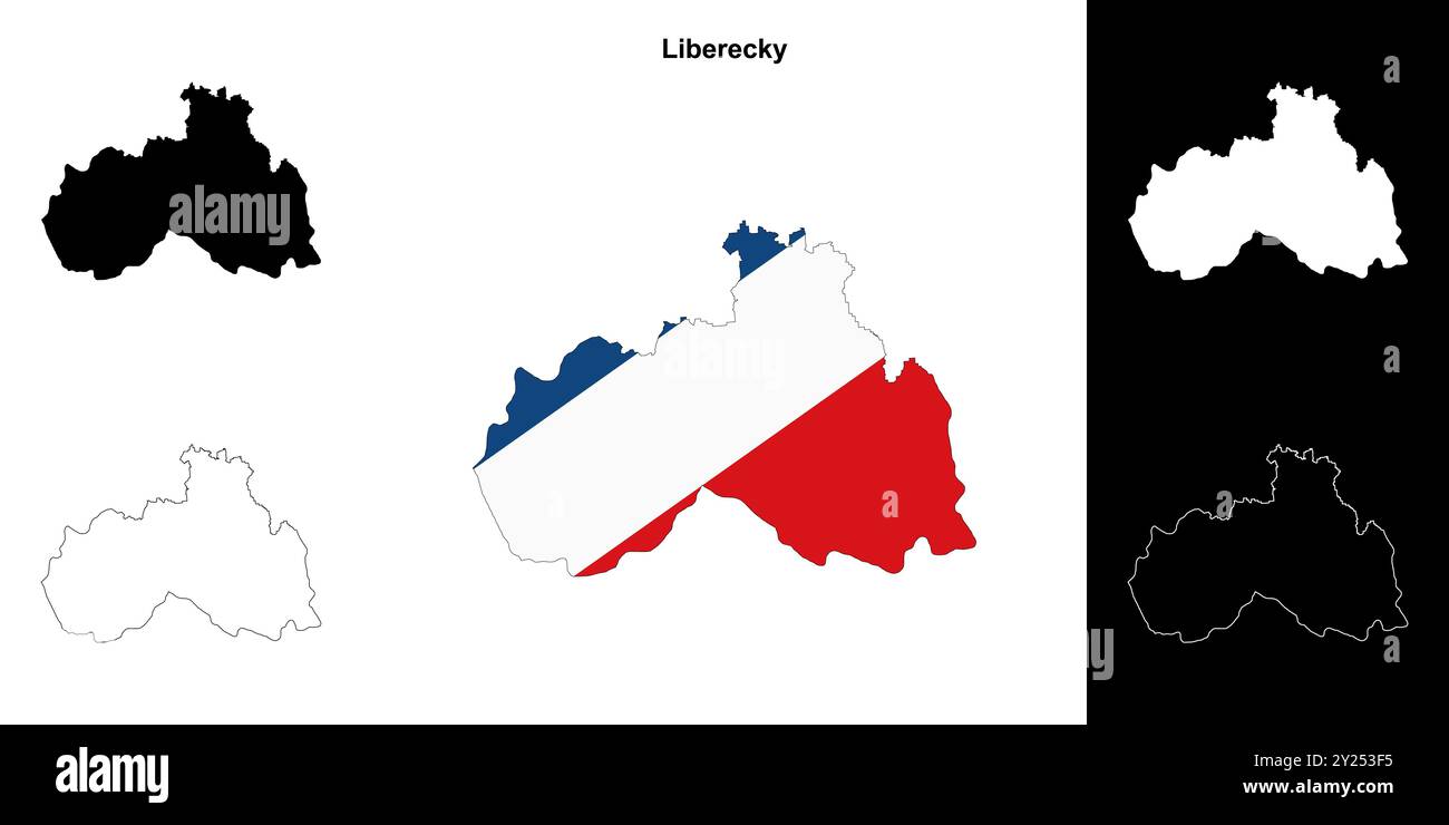 Liberecky region outline map set Stock Vector Image & Art - Alamy