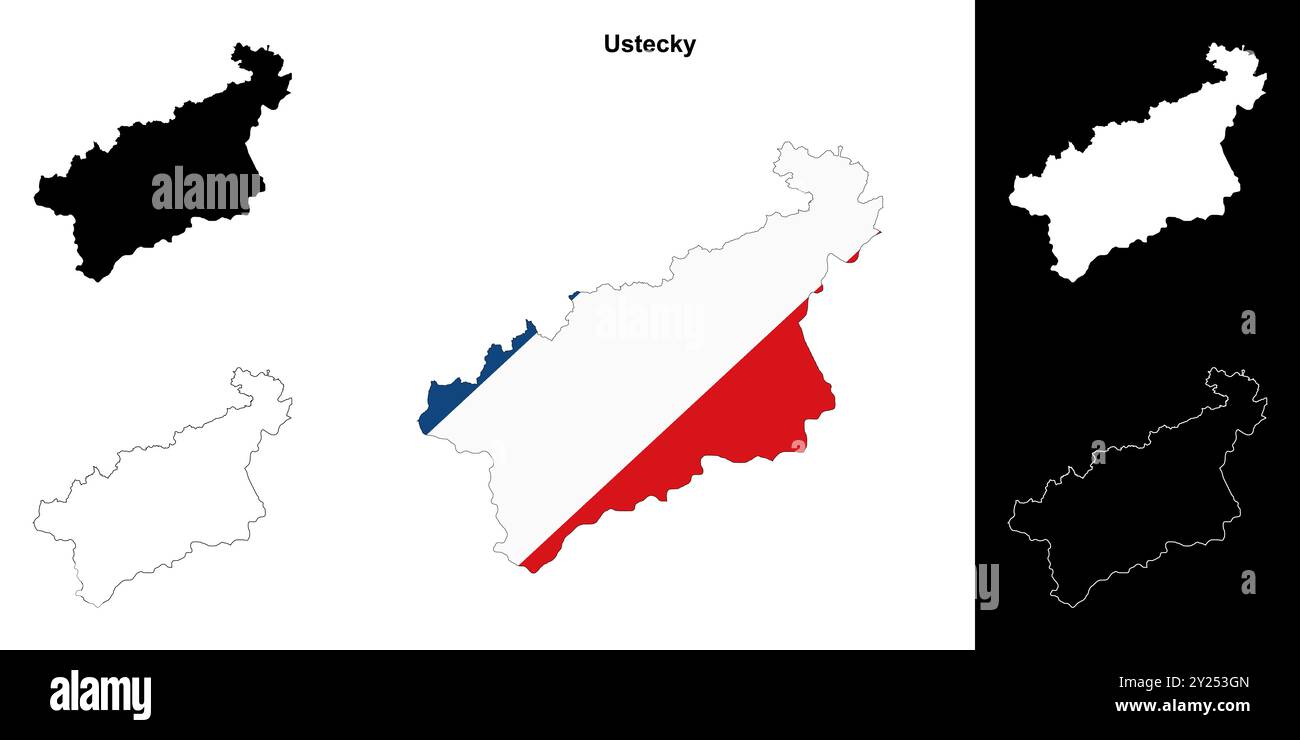 Ustecky region outline map set Stock Vector Image & Art - Alamy