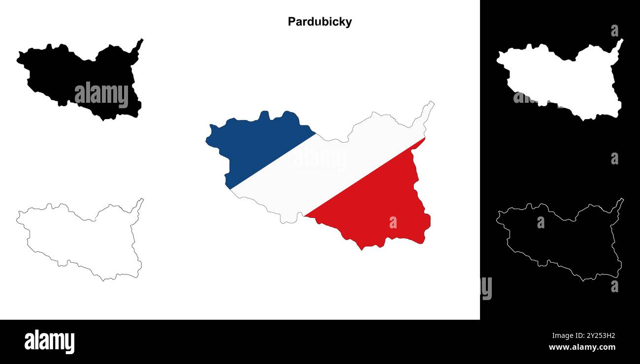 Pardubicky region outline map set Stock Vector Image & Art - Alamy