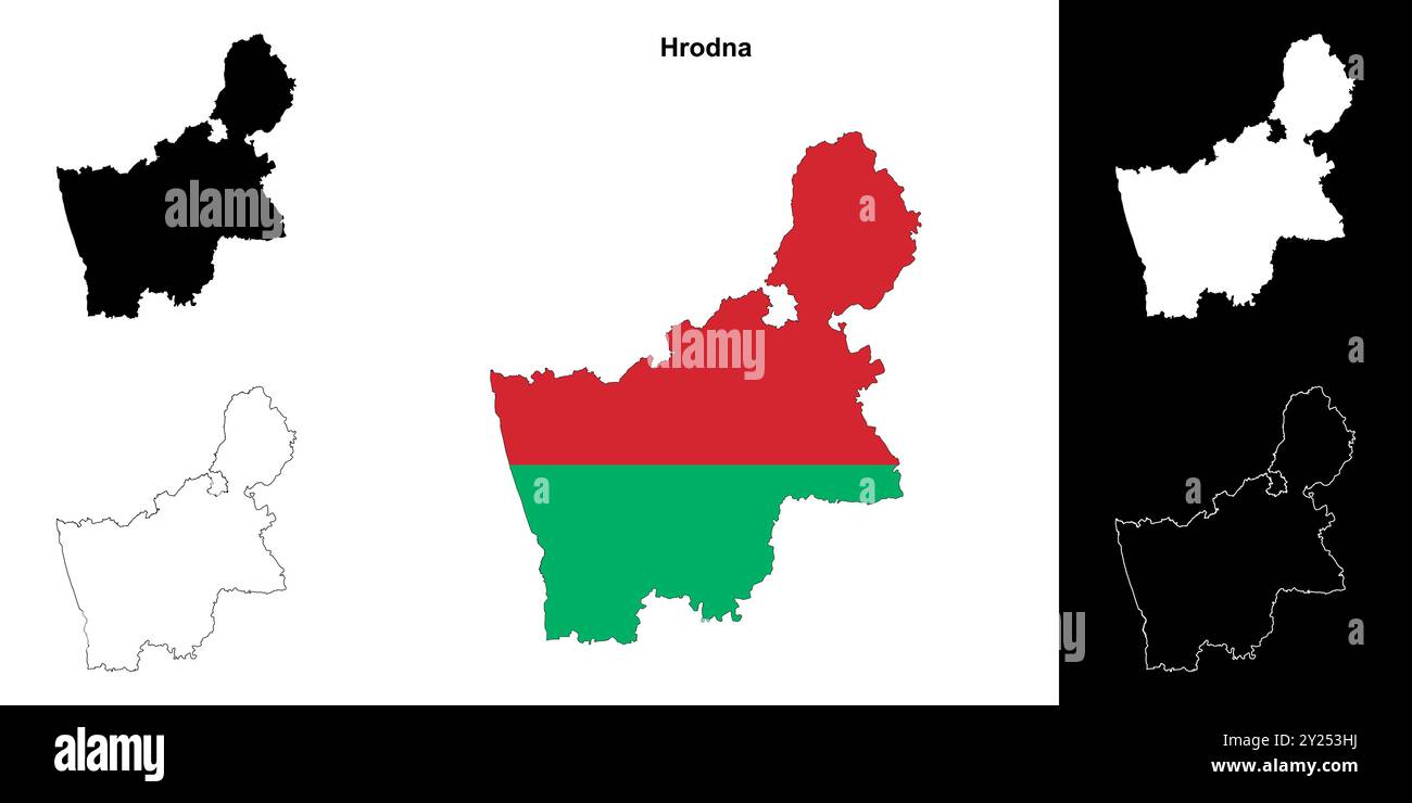 Hrodna region outline map set Stock Vector Image & Art - Alamy