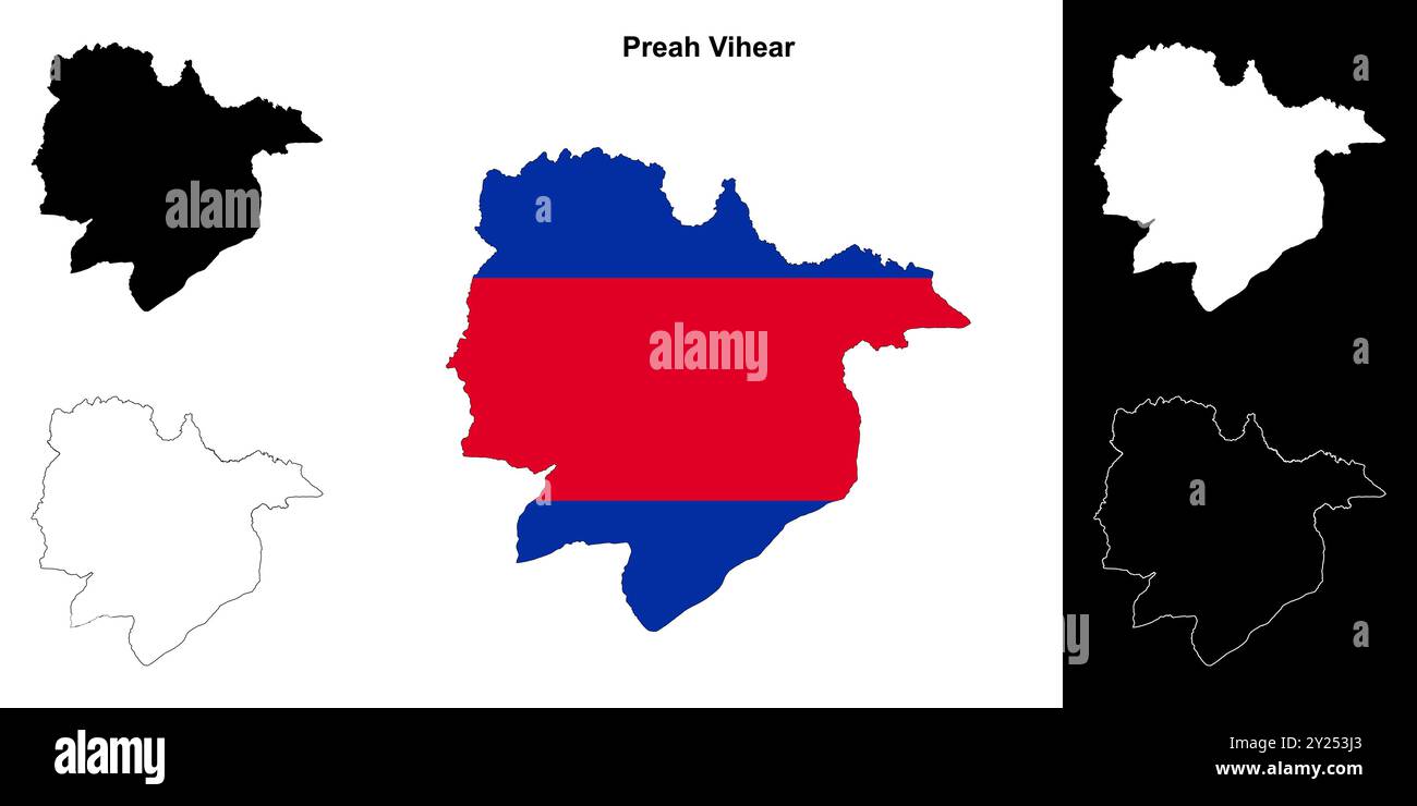 Preah Vihear province outline map set Stock Vector Image & Art - Alamy