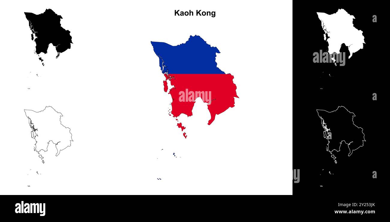 Kaoh Kong province outline map set Stock Vector Image & Art - Alamy