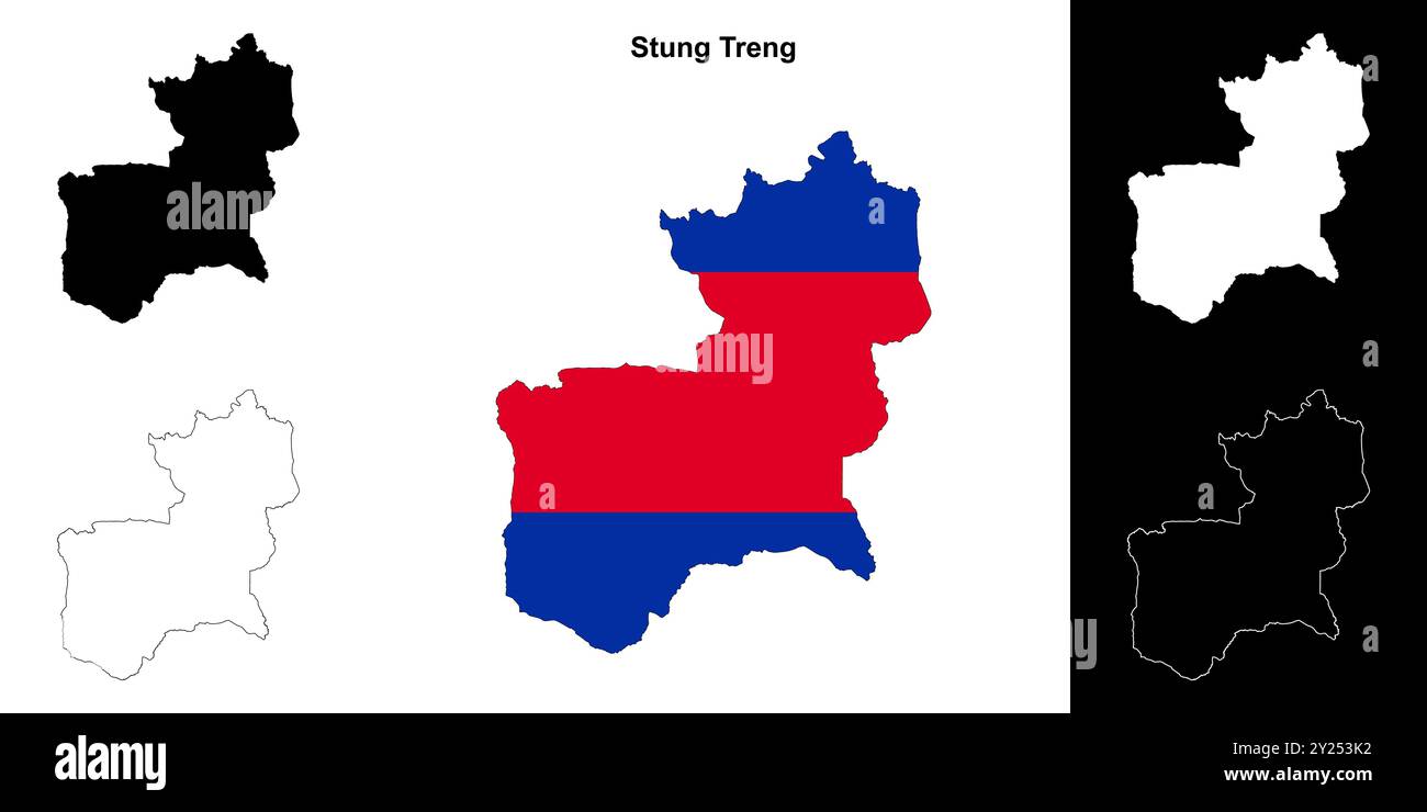 Stung treng silhouette map hi-res stock photography and images - Alamy