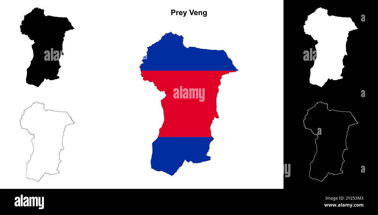 Prey Veng province outline map set Stock Vector Image & Art - Alamy