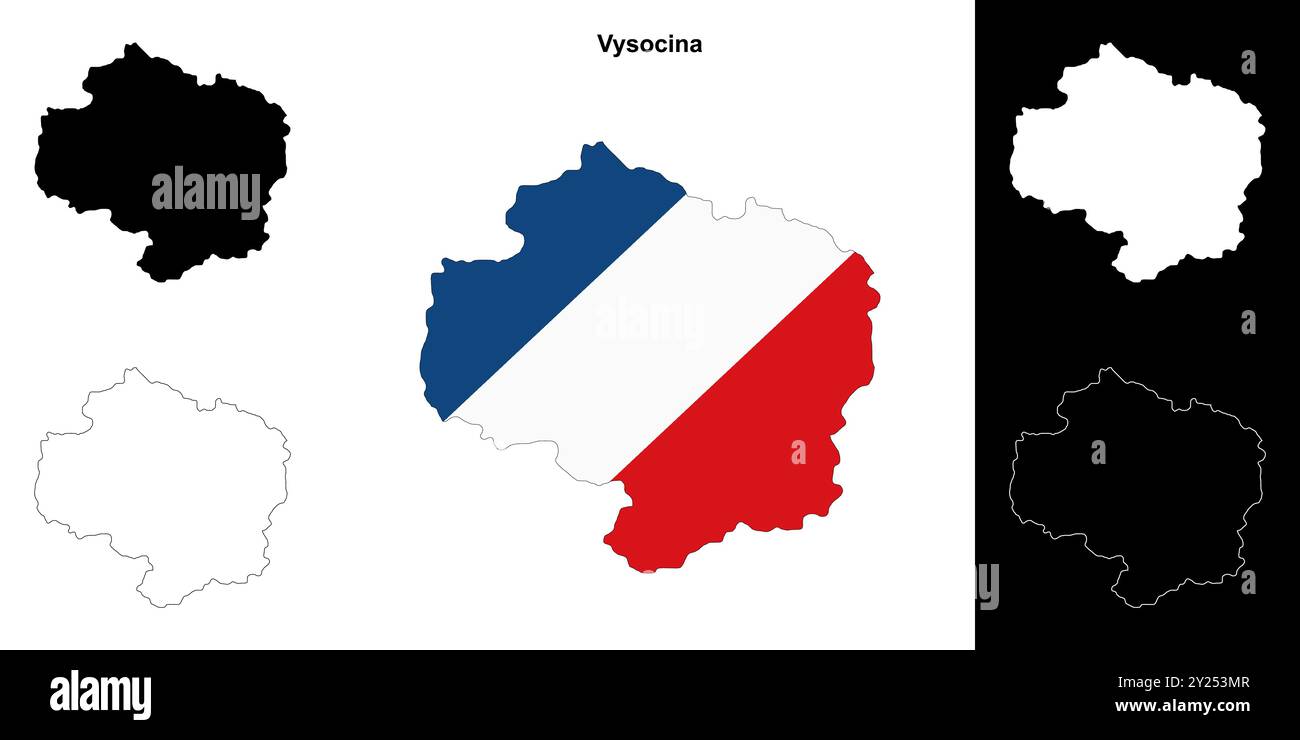Vysocina region outline map set Stock Vector Image & Art - Alamy