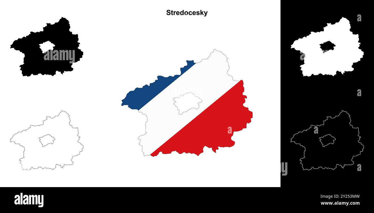 Stredocesky region outline map set Stock Vector Image & Art - Alamy