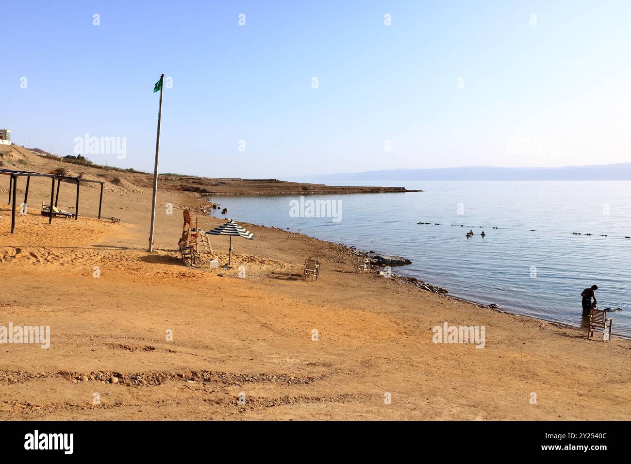 Sweimeh, Swemeh, Dead Sea in Jordan - May 09 2024: people bathing in ...