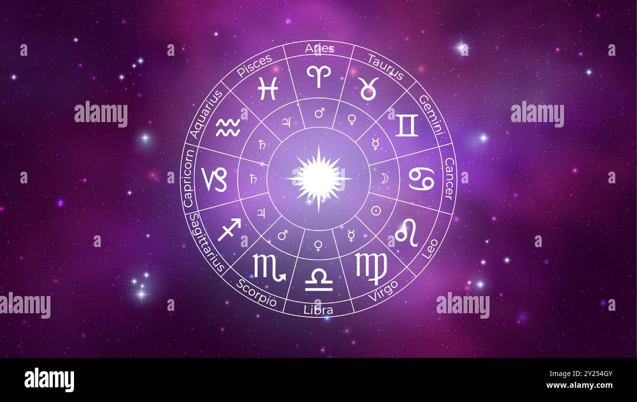 Circle with zodiac signs hi-res stock photography and images - Alamy