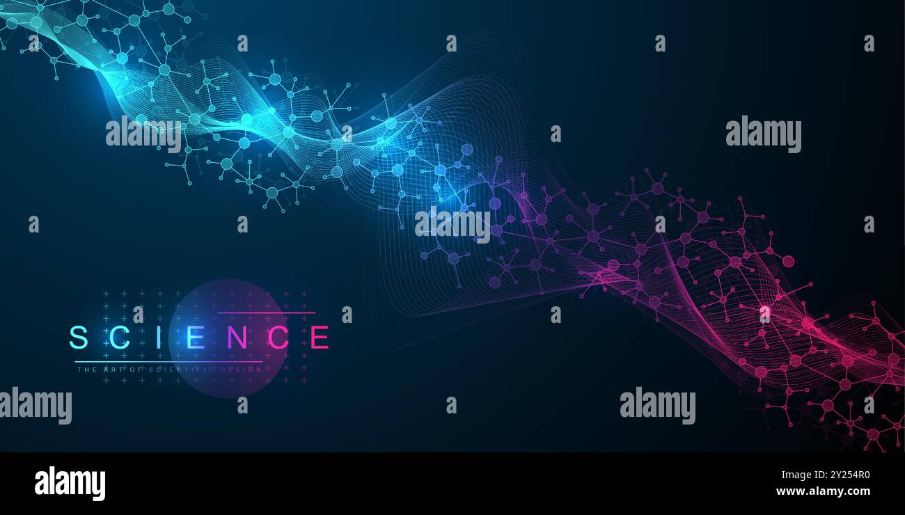 Molecular abstract structure background. Scientific vector illustration ...