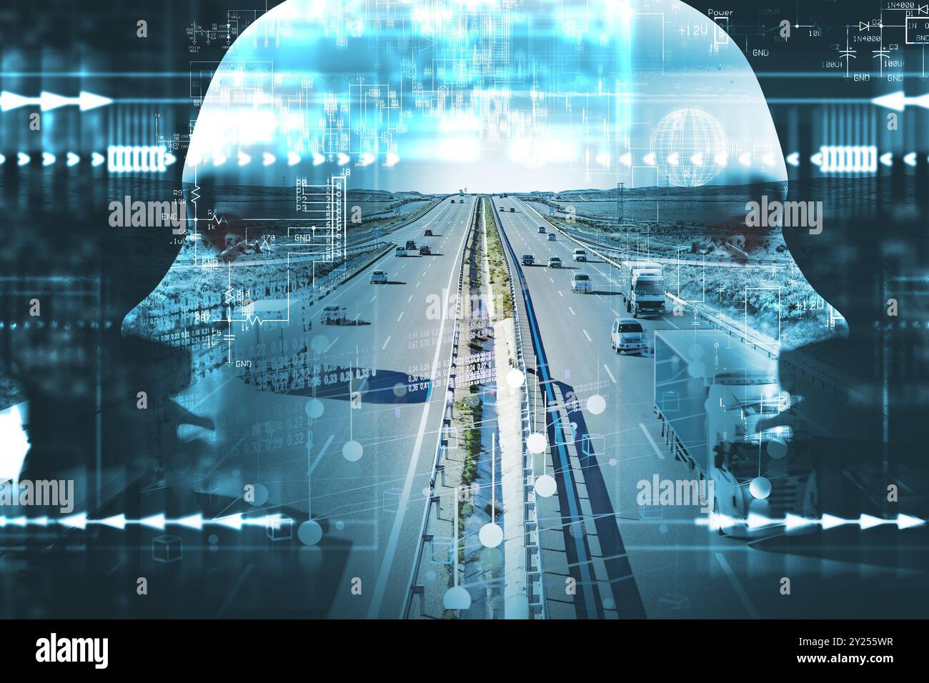 AI technology autonomous transportation. Driverless automotive Stock ...