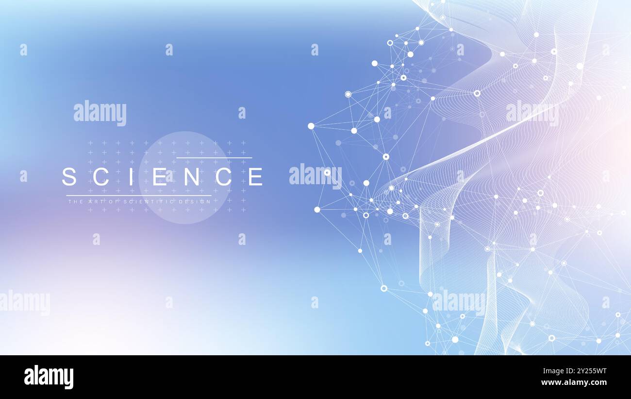 Abstract tech network connection dots. Digital technology and big data ...