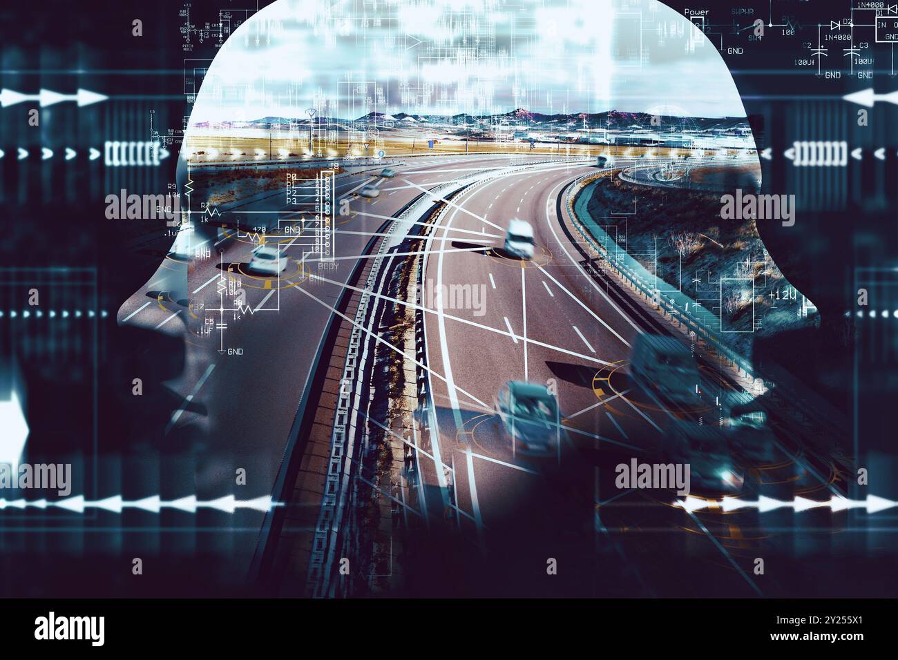 AI technology autonomous transportation. Driverless automotive Stock ...