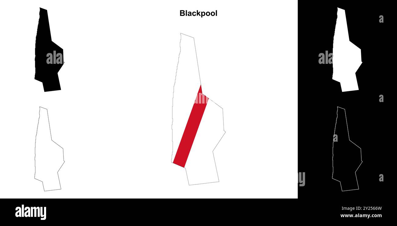 Blackpool outline map hi-res stock photography and images - Alamy