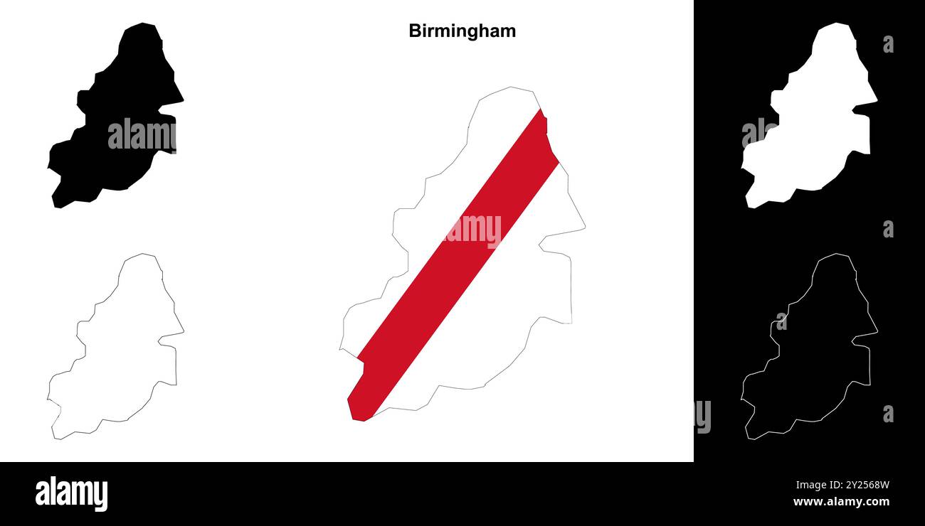 Birmingham blank outline map set Stock Vector Image & Art - Alamy